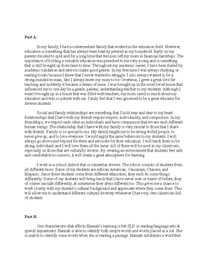 D096 task 2 - task 2 - In the simulated classroom, one of my students ...