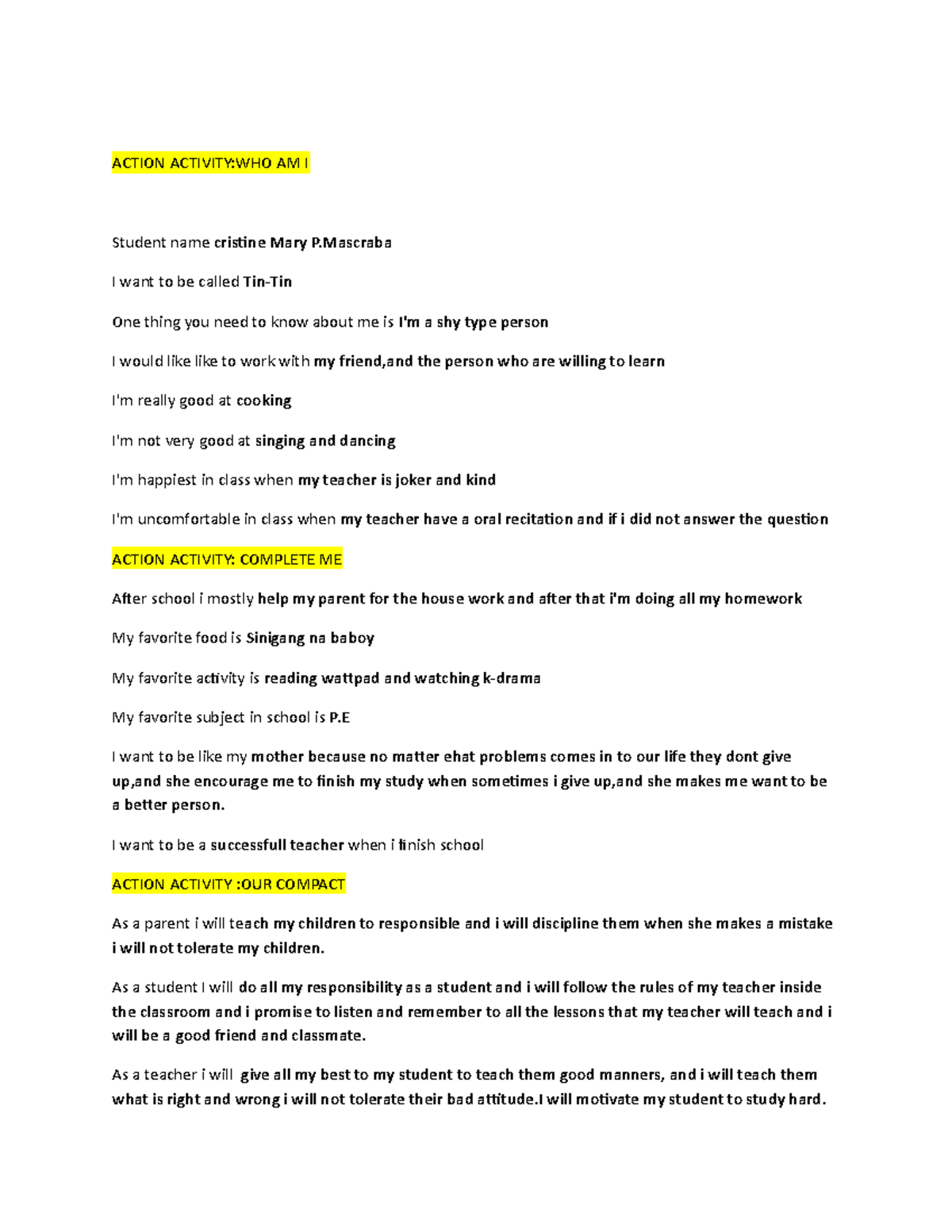 Action Activity-WPS Office - ACTION ACTIVITY:WHO AM I Student name ...