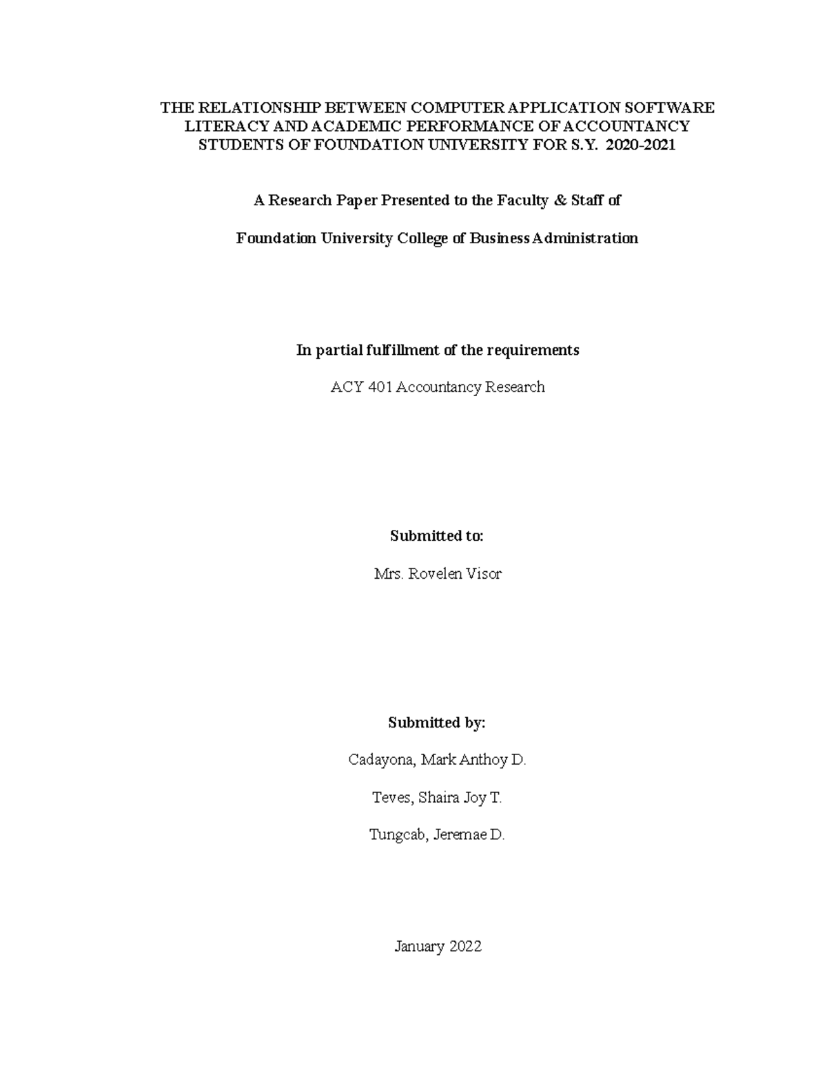 Final- Output (Auto Recovered) - THE RELATIONSHIP BETWEEN COMPUTER ...