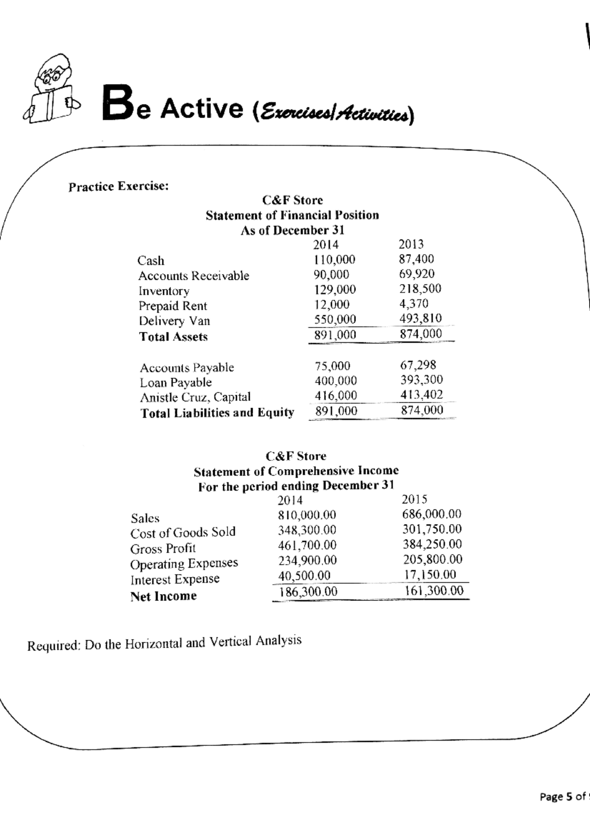 Analysis and Interpretation of Financial statements Practice set with ...