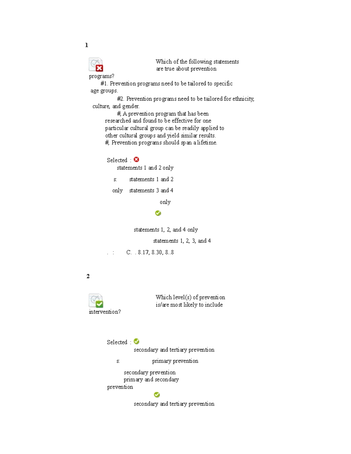 Tests for the use - Practice exam material with the corrected answers ...