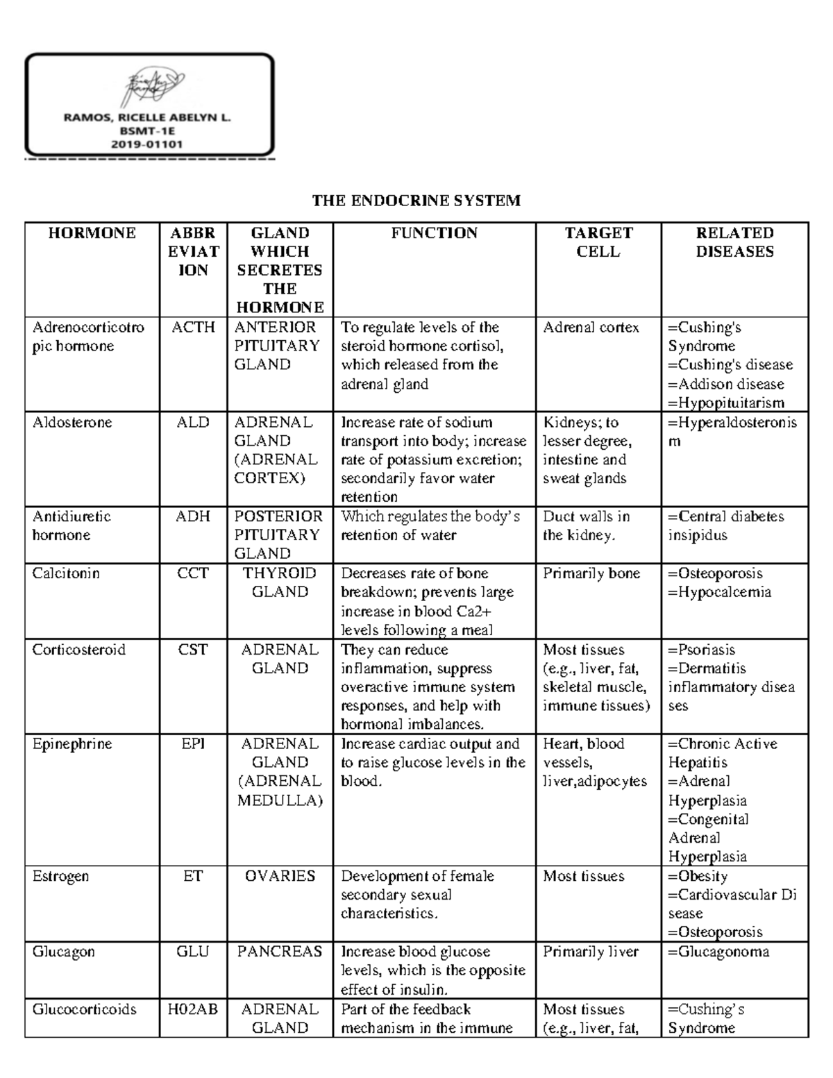 The Endocrine System - Medical Technology - Studocu