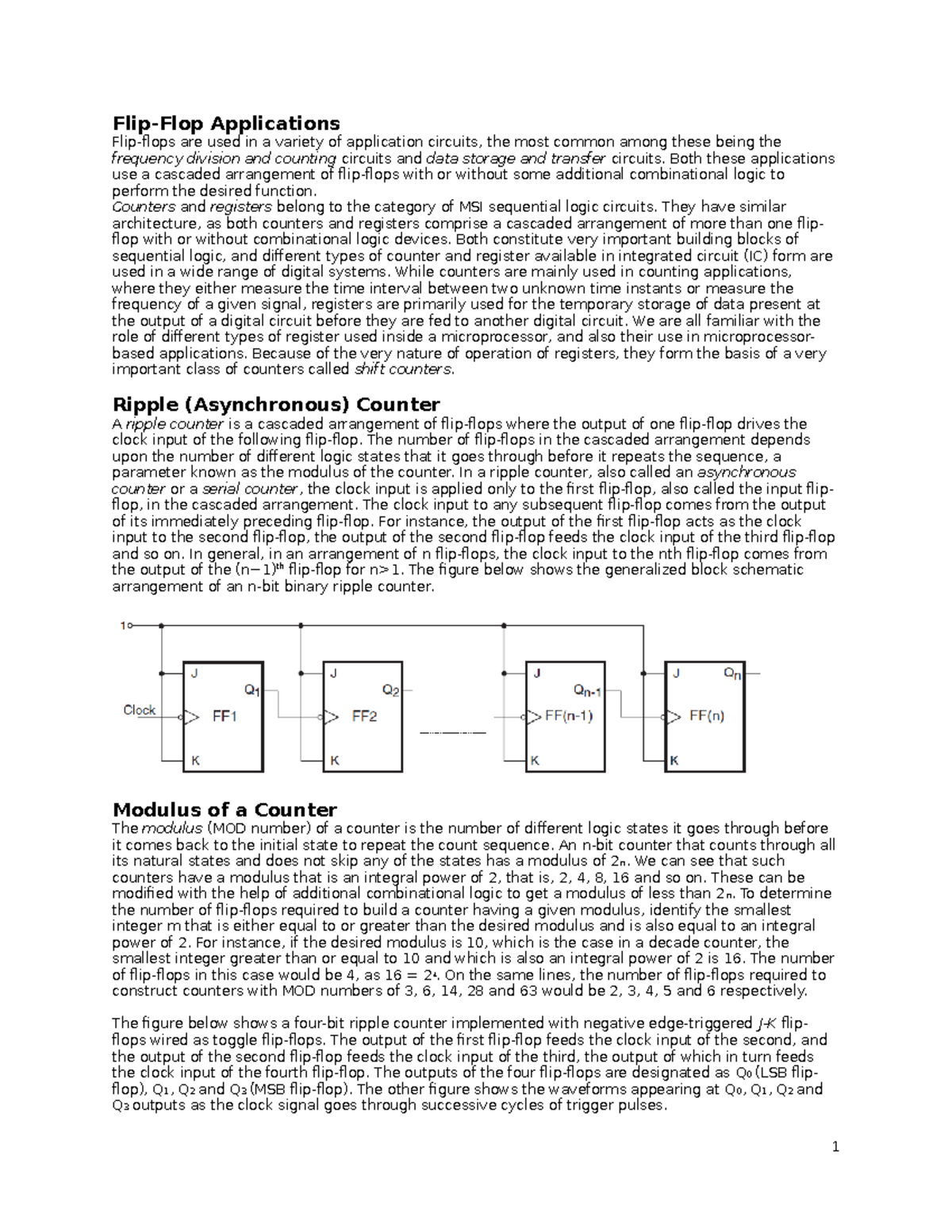 9-Flip-Flop Applications - Flip-Flop Applications Flip-flops are used ...