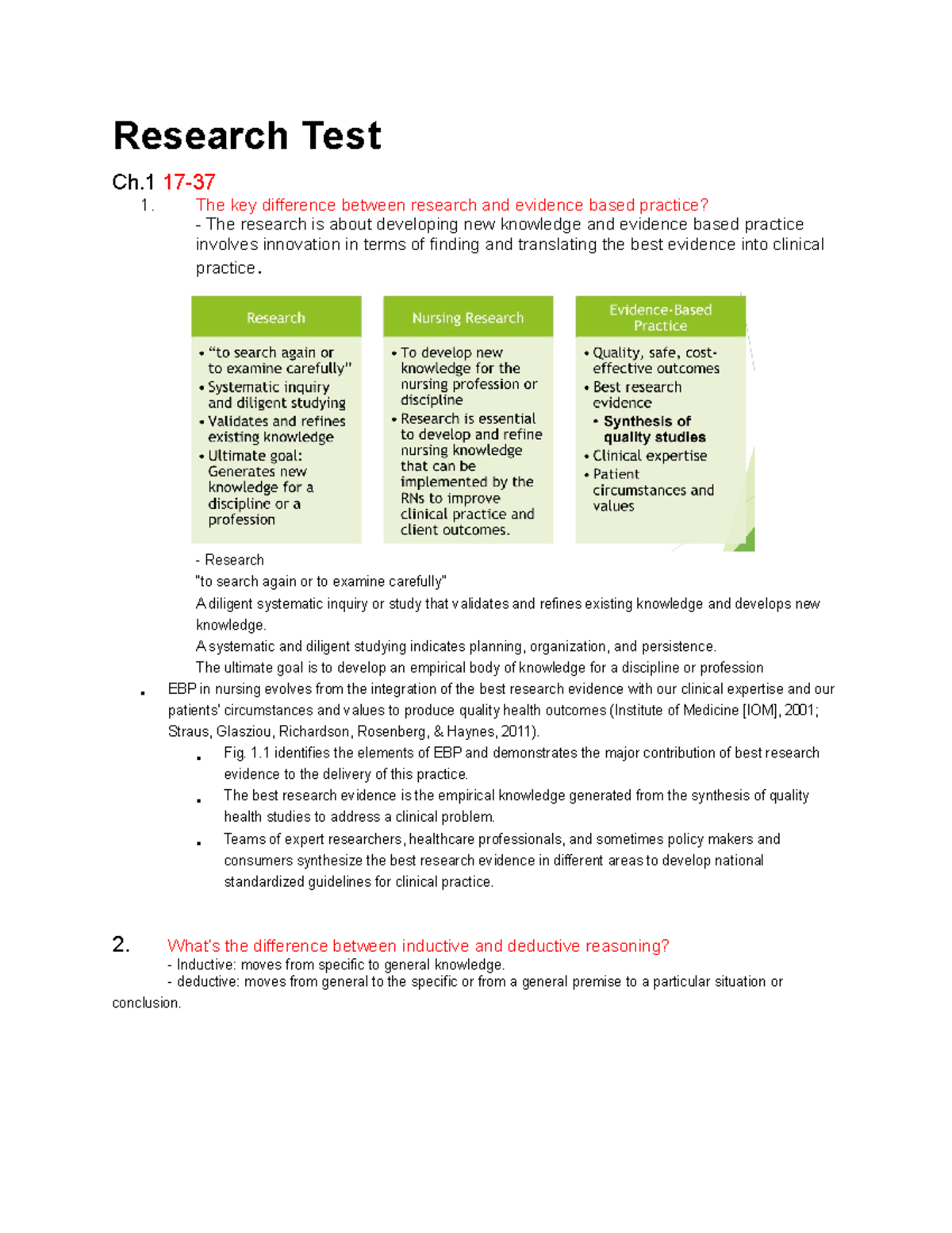 Research Exam - ethics - Research Test Ch 17- 1. The key difference ...