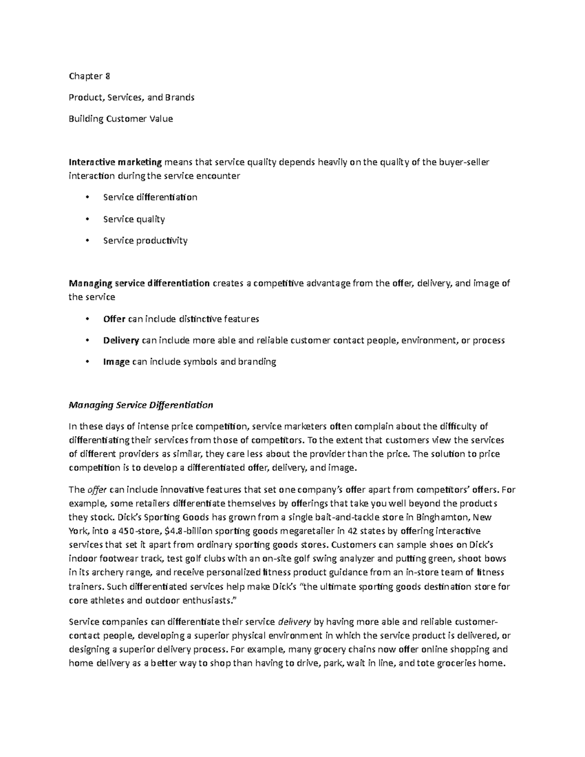 Chapter 8j - Lecture notes 8 - Chapter 8 Product, Services, and Brands ...