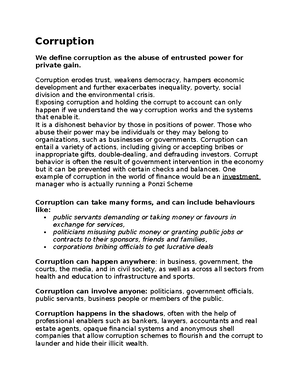 Social- Issues- Corruption Report - SOCIAL ISSUES: CORRUPTION I ...