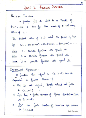 21MAB201T-TBVP unit-1 - Transforms And Boundary Value Problems - Studocu