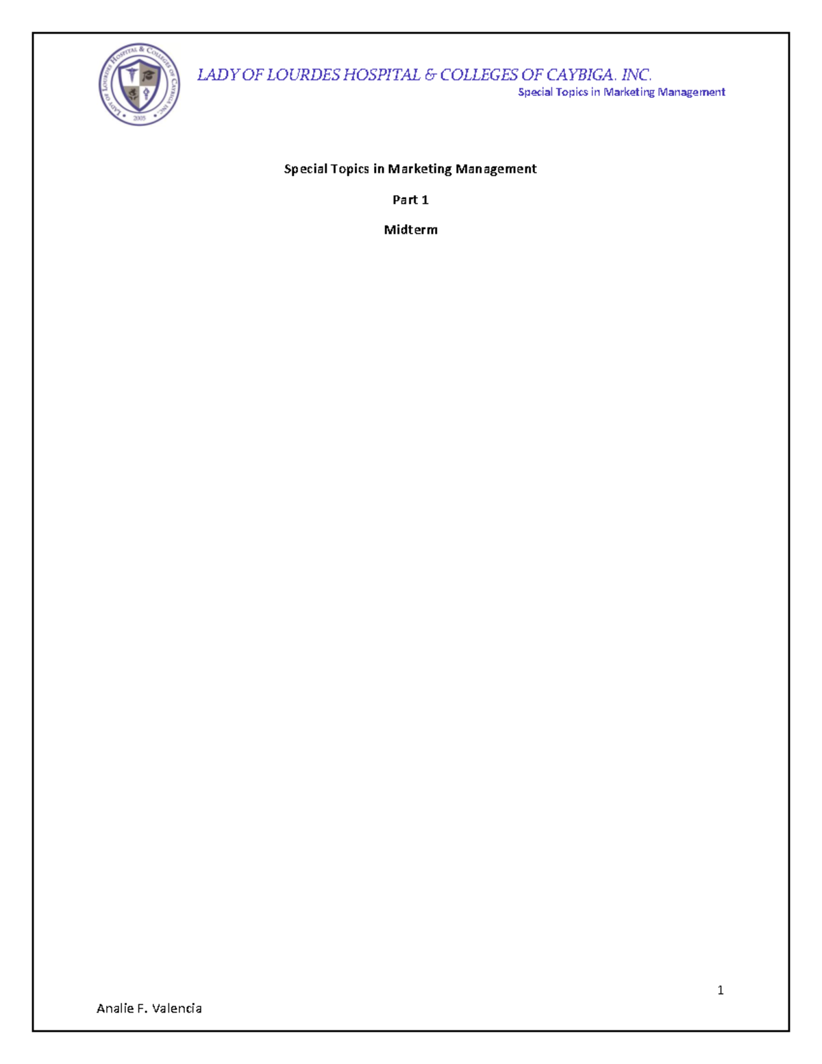 Special Topics in Marketing Management - Special Topics in Marketing ...