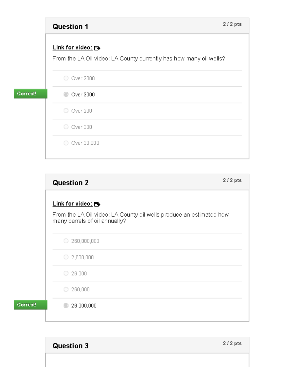 Part X Video Quiz 5 LA Oil and Fort Ross - Question 1 2 / 2 pts Link ...