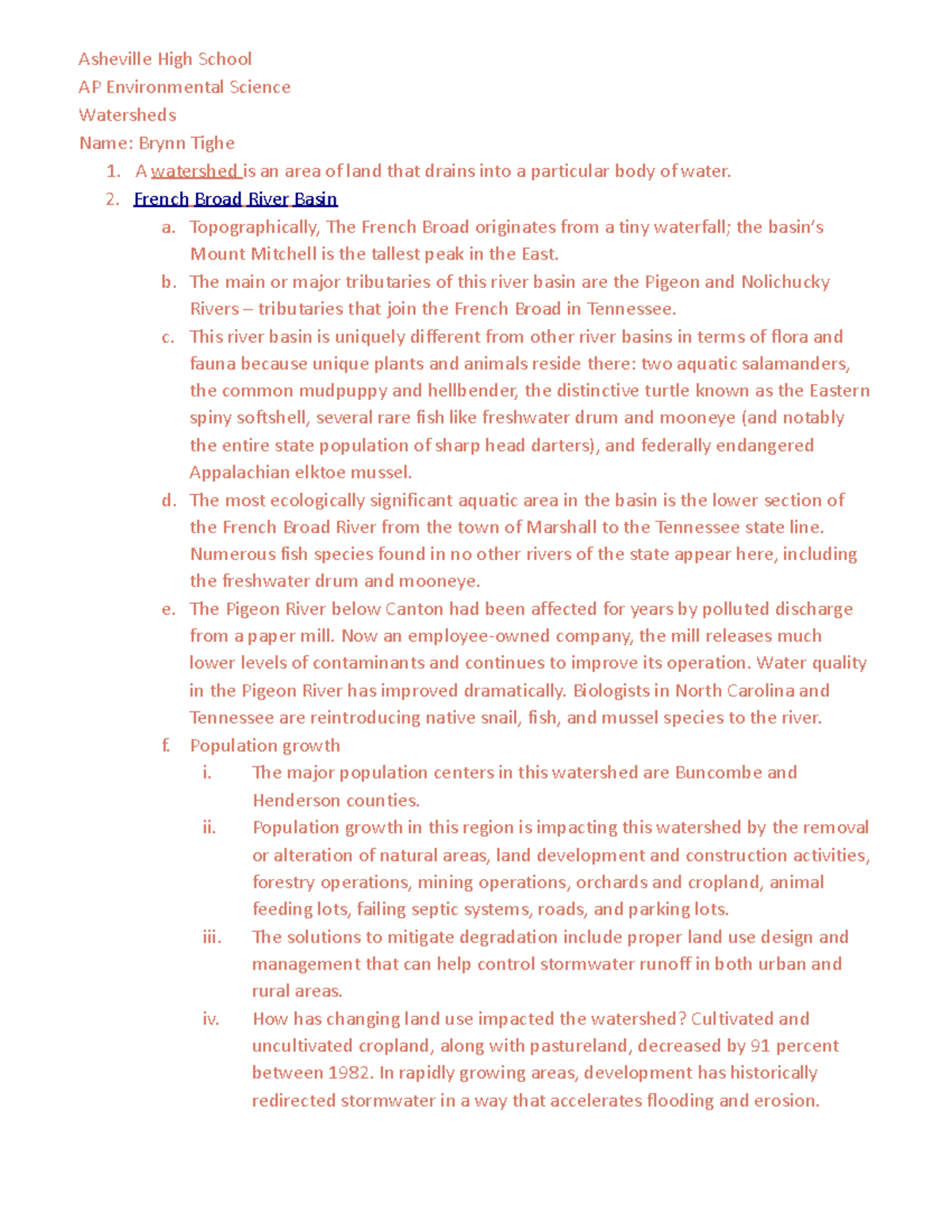 Watersheds - Asheville High School AP Environmental Science Watersheds ...