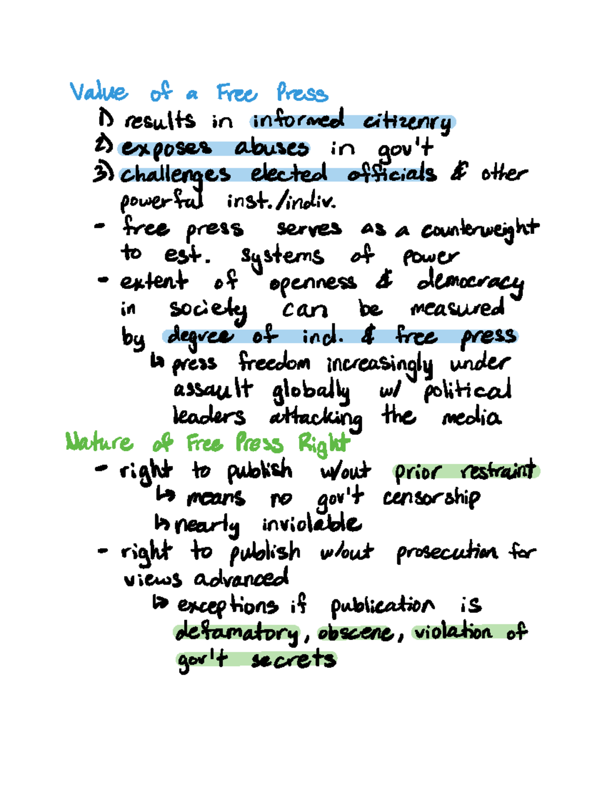 Freedom of the Press - Professor- Michael Tolley - Value of a Free ...