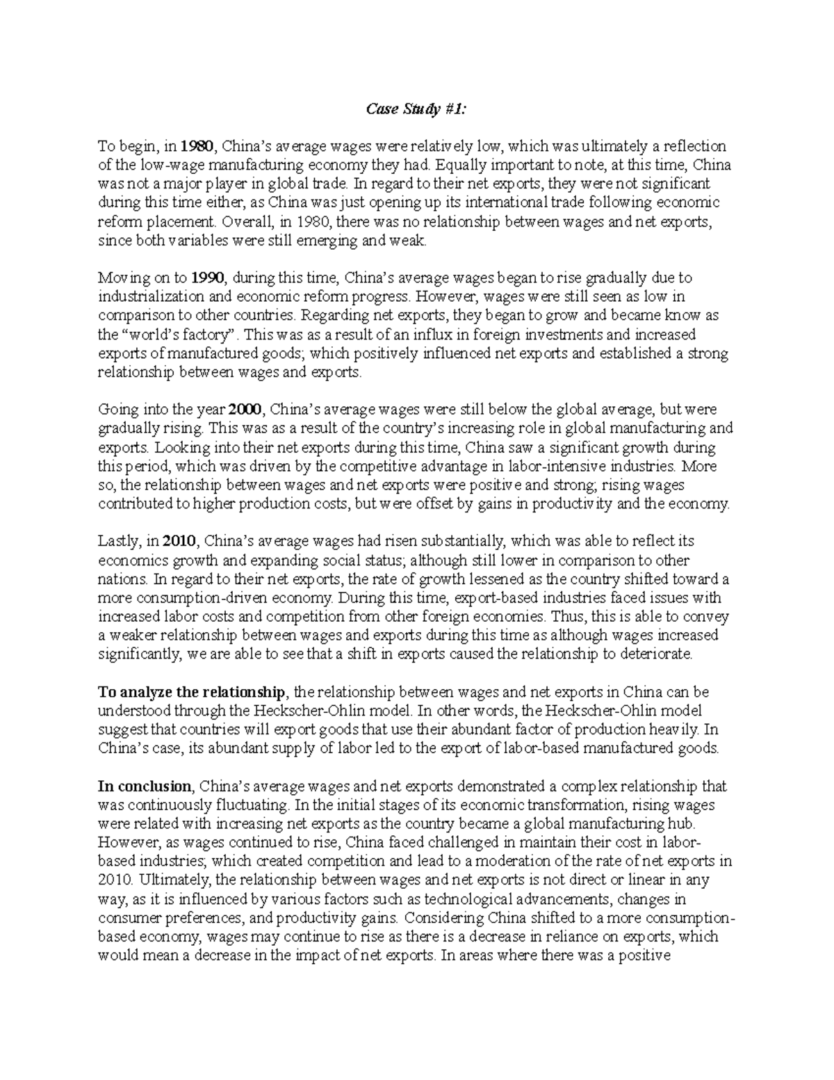 Case Study #1 - For Professor Dragone's Class - Case Study #1: To begin ...