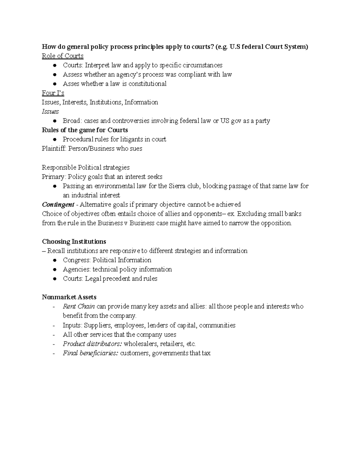 MP Notes CH 9 - Thomas Choate - How do general policy process ...