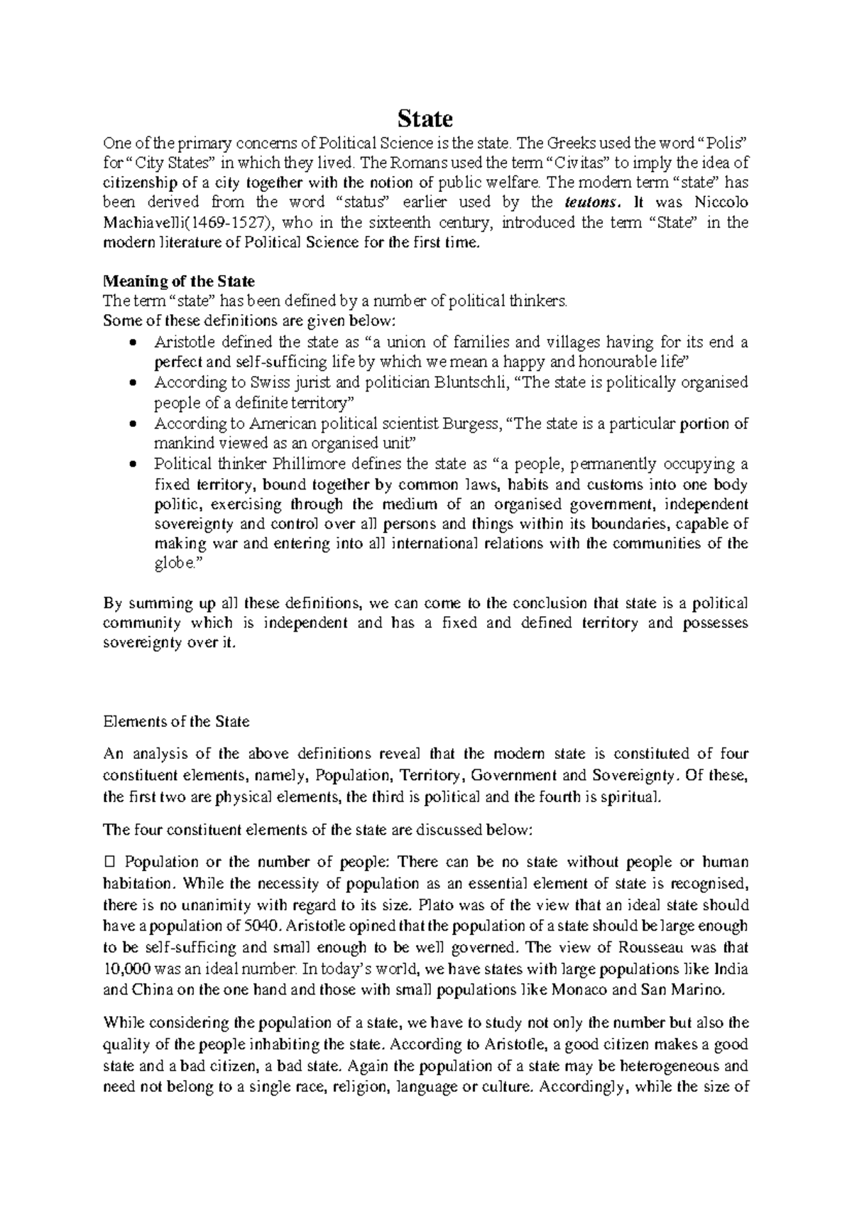 Nation state concept and relevance - State One of the primary concerns ...