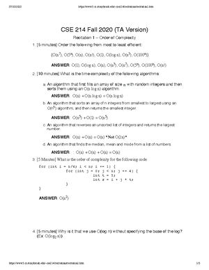 CSE 214 Final - All data structures, sorting algorithms, and trees ...