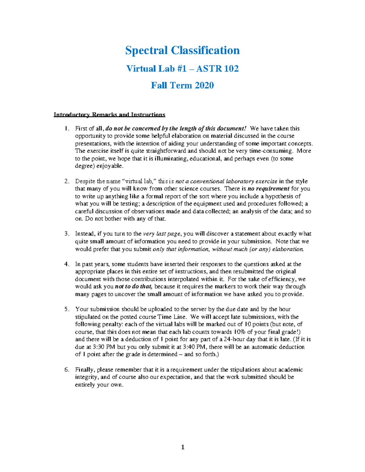 ASTR102 VL1 Fall 2020 - Spectral Classification Virtual Lab #1 – ASTR ...