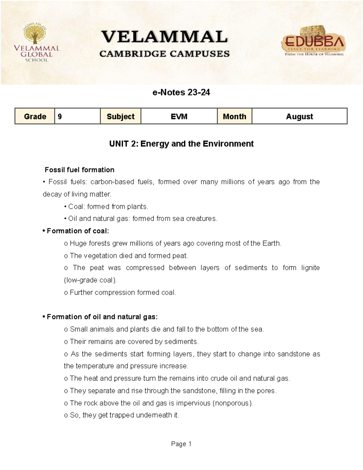 G9 EVM e-notes August 23-24 - e-Notes 23- Grade 9 Subject EVM Month ...