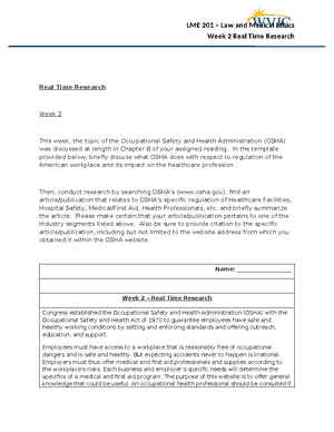 Week 1 Research - Week 1 Real Time Research Real Time Research Week 1 ...
