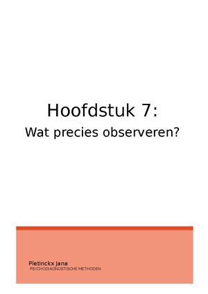 Observatieschema - alle stappen van deel 2, samengevat en in 1 document ...