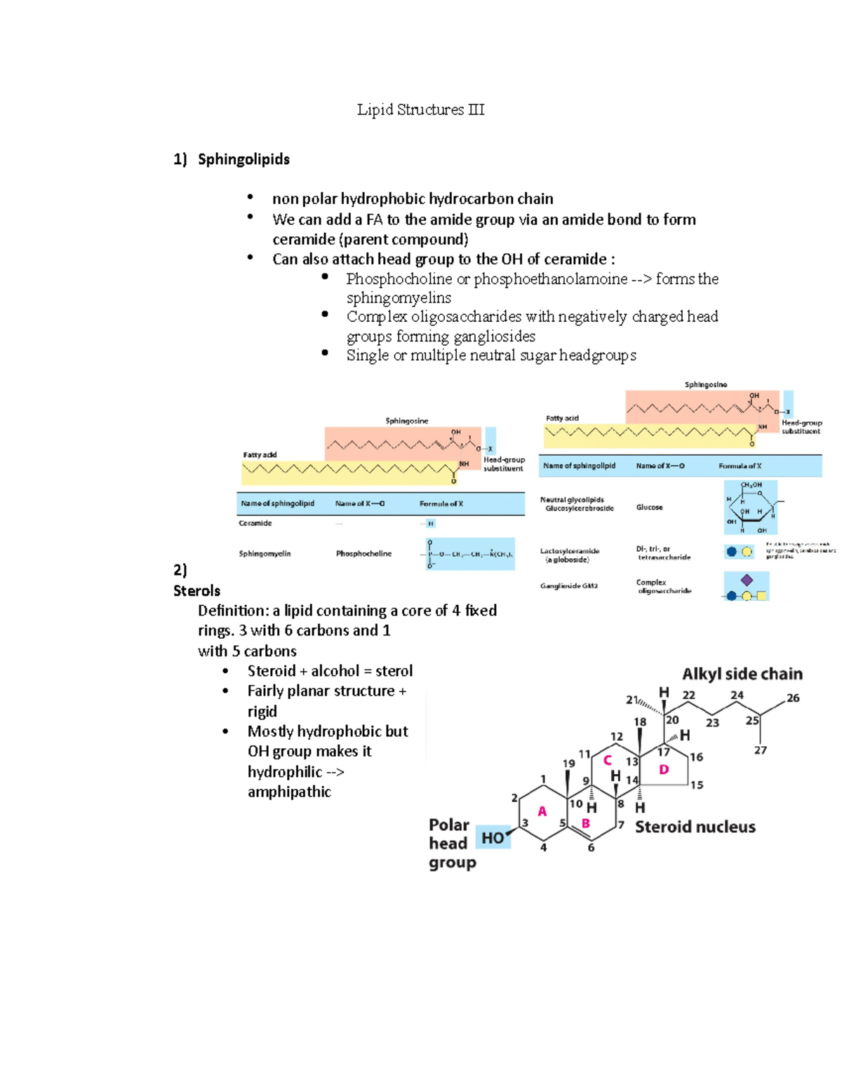 Lipid Structures III - Dr. Michael J. Krisinger - UBC Biochemistry ...