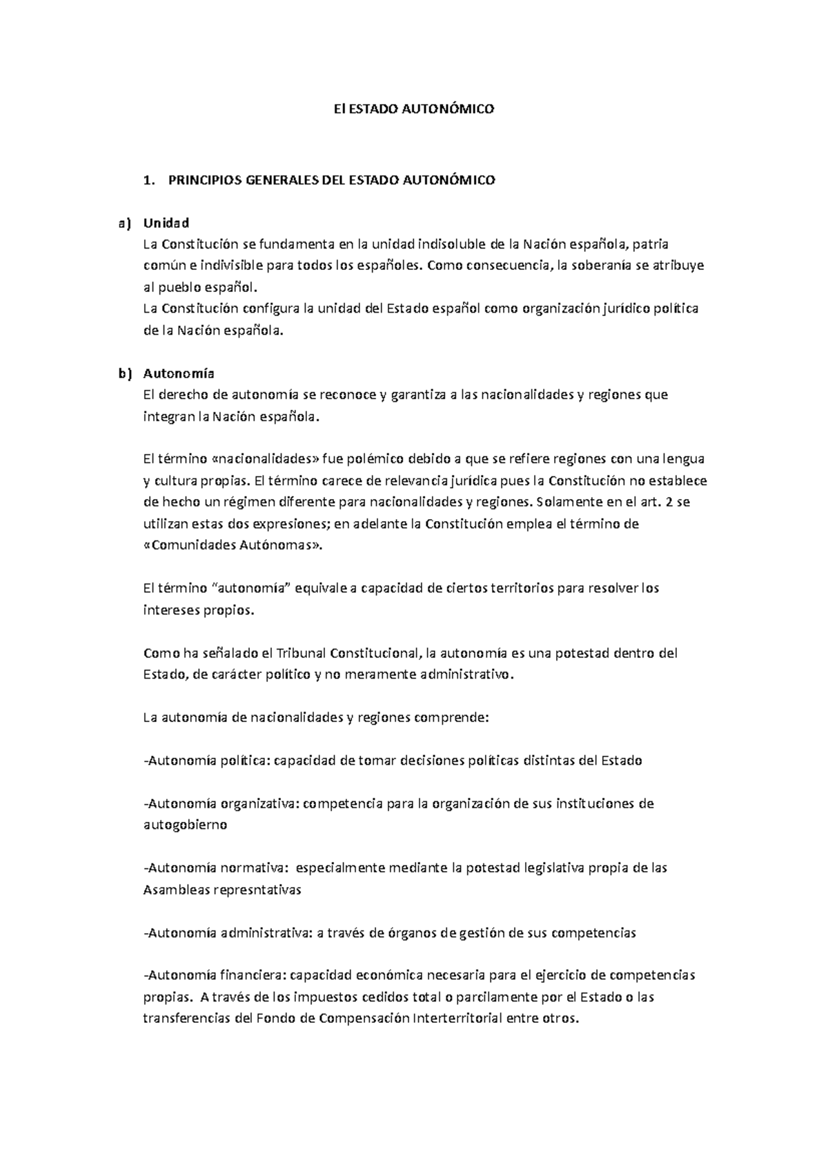 El Estado Autonómico - El ESTADO AUTONÓMICO PRINCIPIOS GENERALES DEL ...