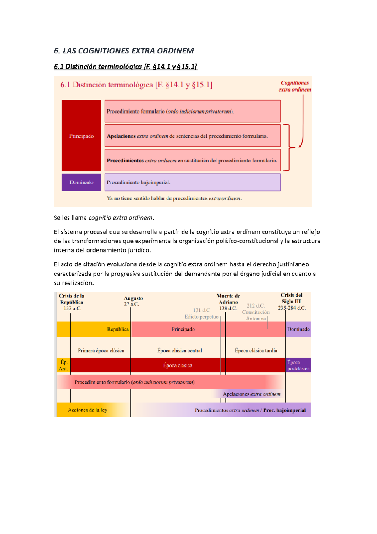 TEMA 4 Derecho Procesal - 6. LAS COGNITIONES EXTRA ORDINEM 6 Distinción ...