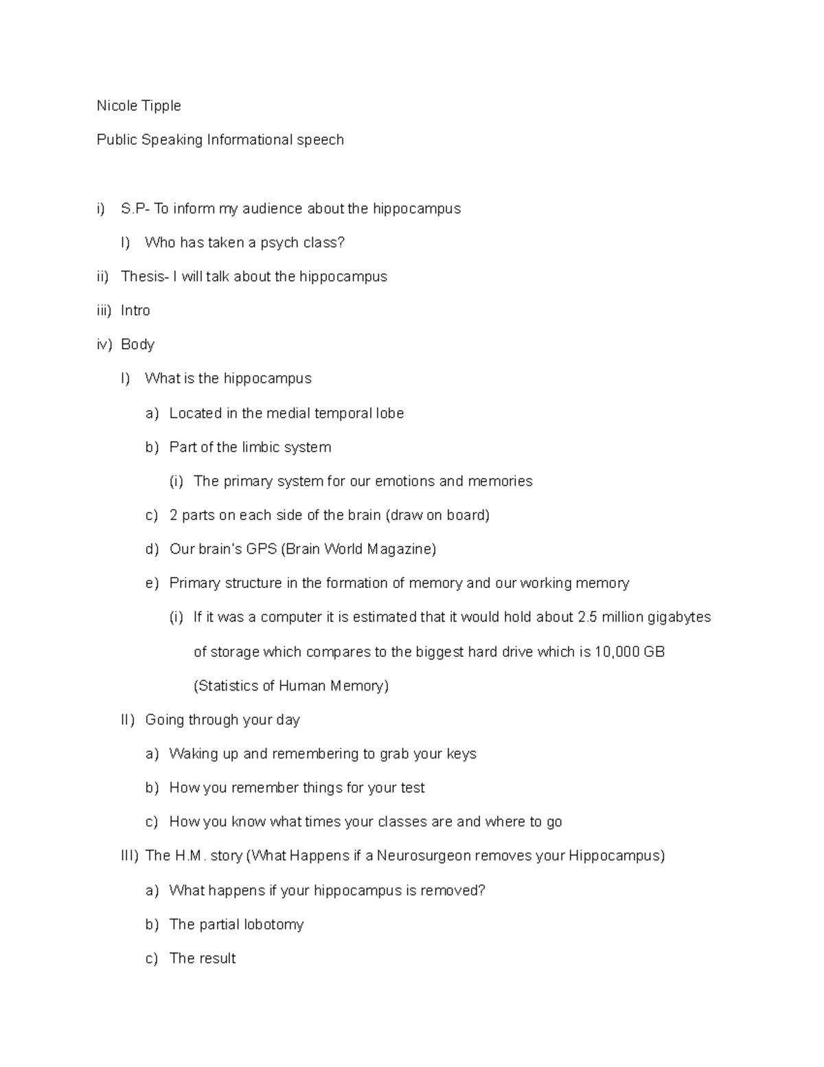 Informational Speech - Nicole Tipple Public Speaking Informational ...