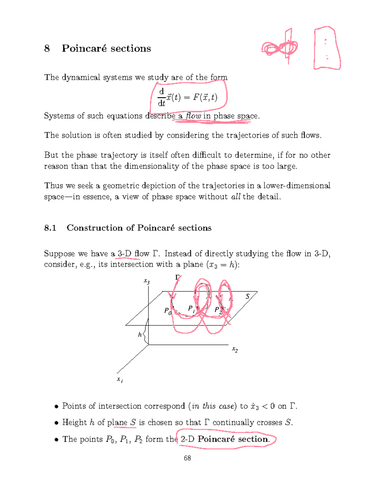 Poincare dynamical system note - 8 Poincar ́e sections The dynamical ...
