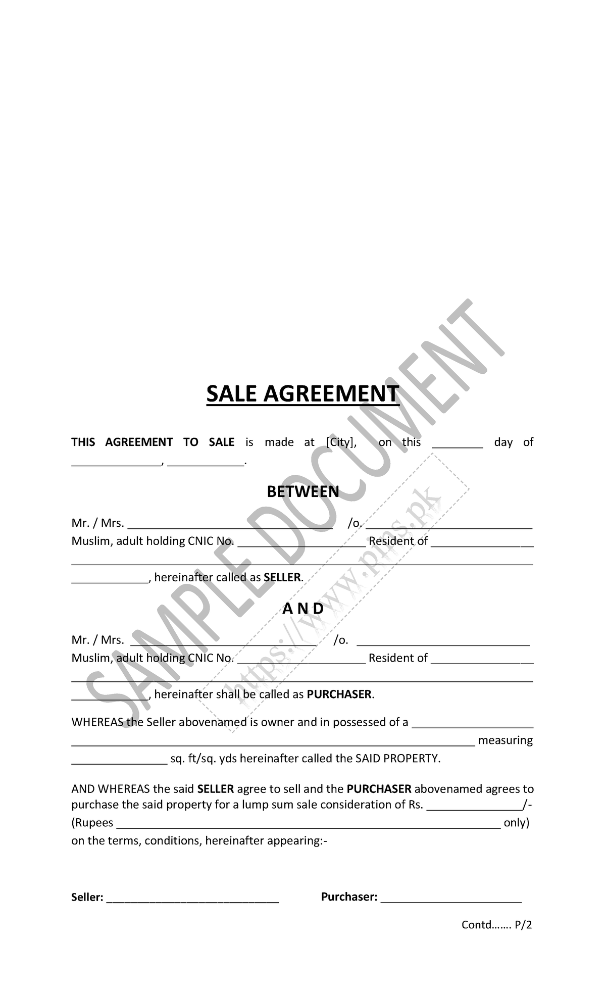 Sale agreement full compressed - SALE AGREEMENT THIS AGREEMENT TO SALE ...