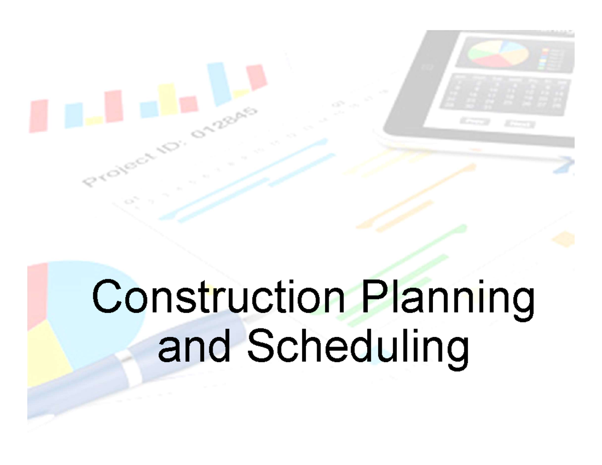 4 Construction Management Project Planning and Scheduling ...