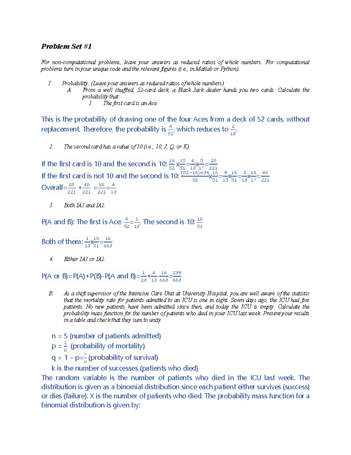 Problem Set 752 - biomedical signal processing - BSP - Problem Set For ...