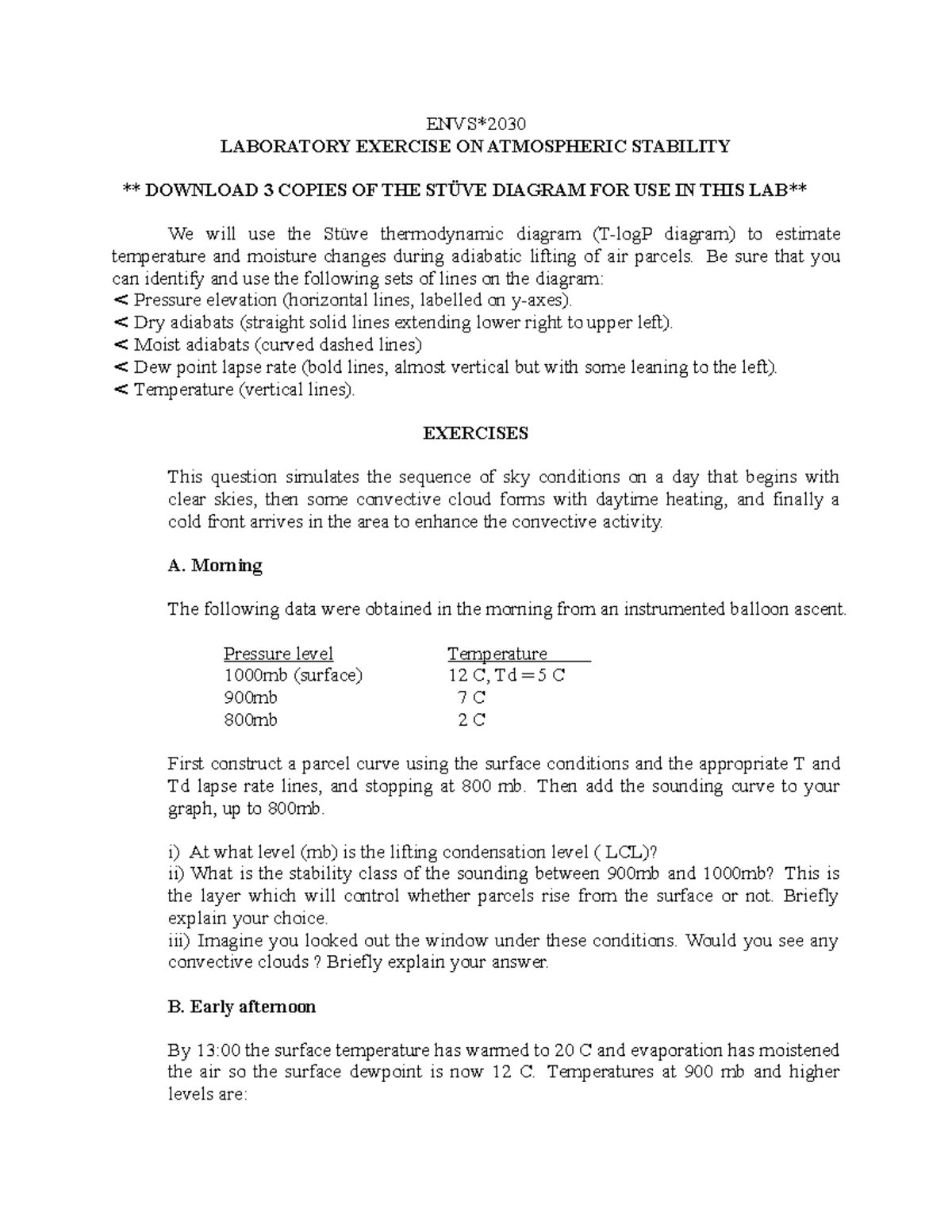 Lab 3 Assignment - description and questions-converted - ENVS* LABORATORY EXERCISE ON ...