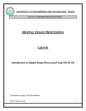 Dip lab1 - THESE ARE SOLVED - UNIVERSITY OF ENGINEERING AND TECHNOLOGY, TAXILA SUBMITTED BY ...