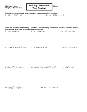 Notes 8.6 - Solving Quadratic Equations by using Algebra - Google Docs ...