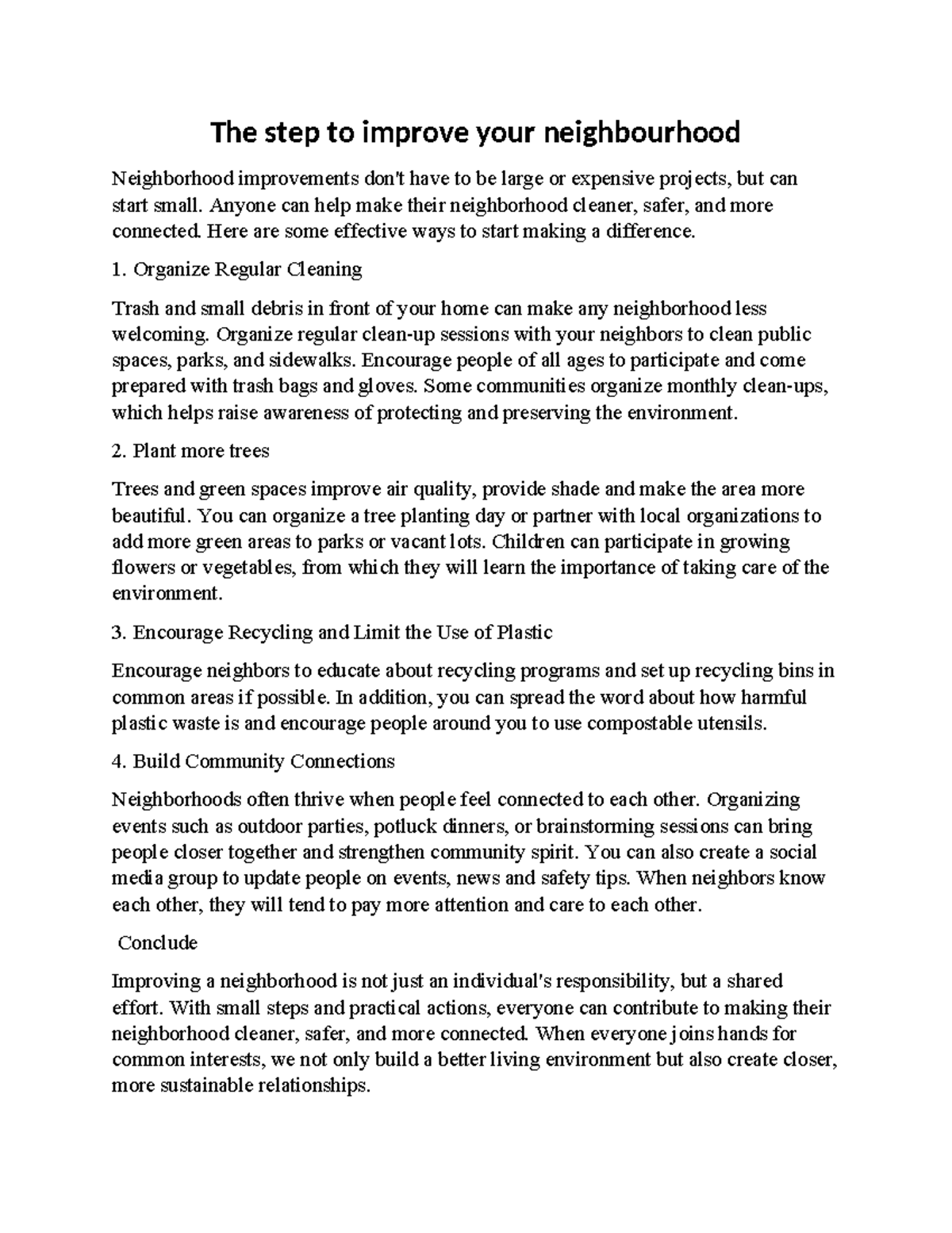 The step to improve your neighbourhood - The step to improve your ...