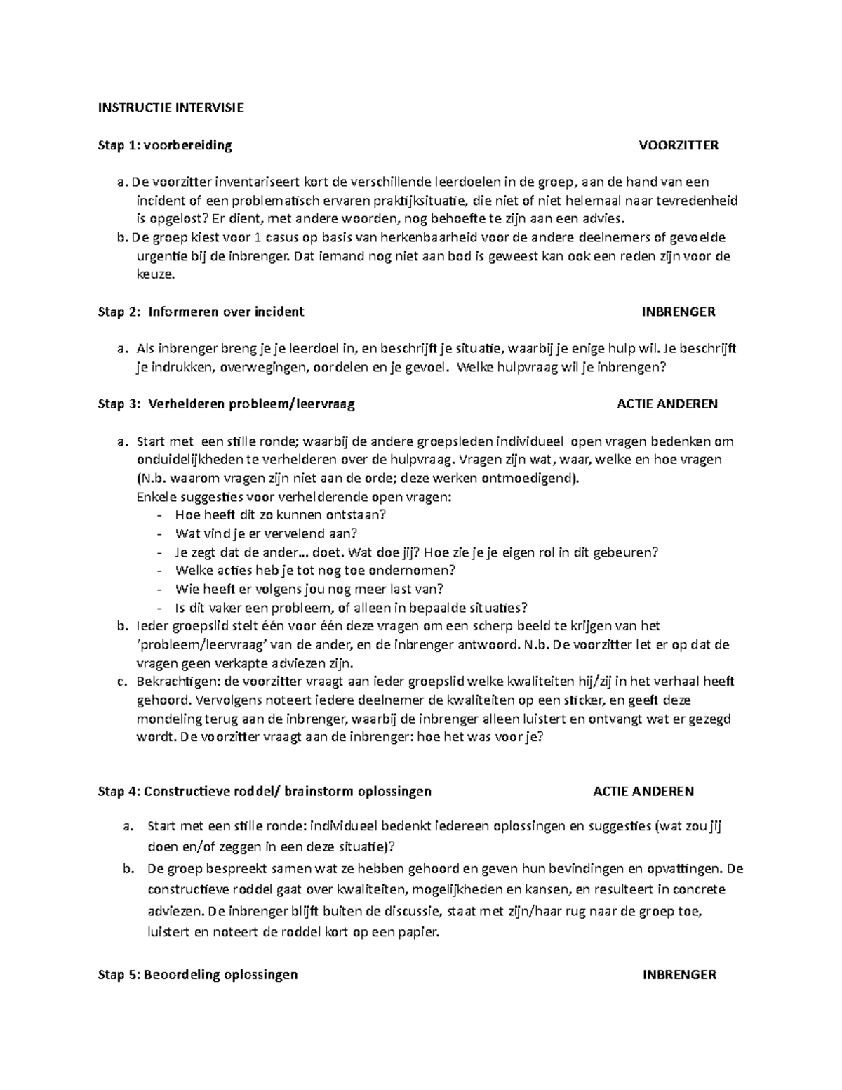 Instructie Intervisie - Academische Vaardigheden - UU - Studeersnel