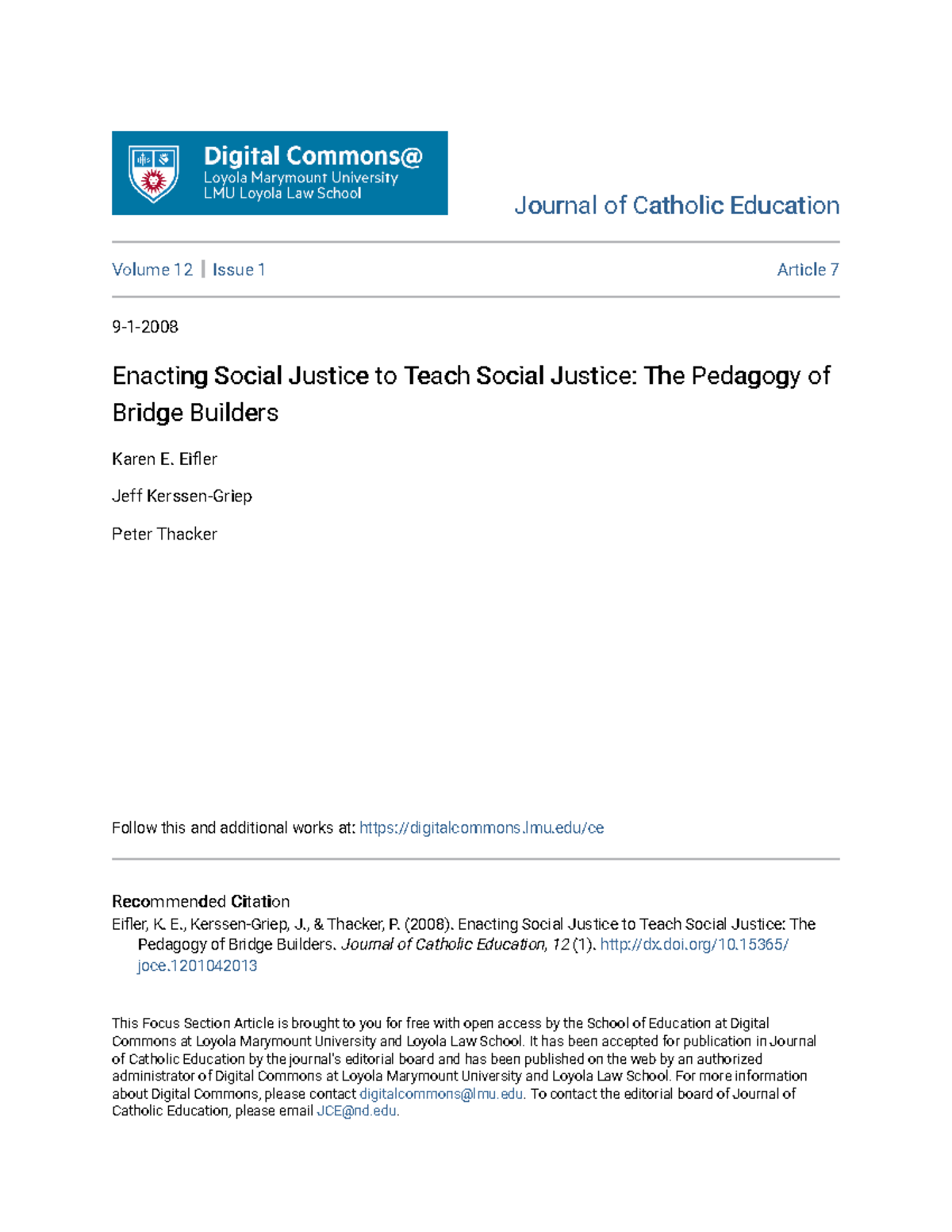 Enacting Social Justice to Teach Social Justice The Pedagogy ofEnacting ...