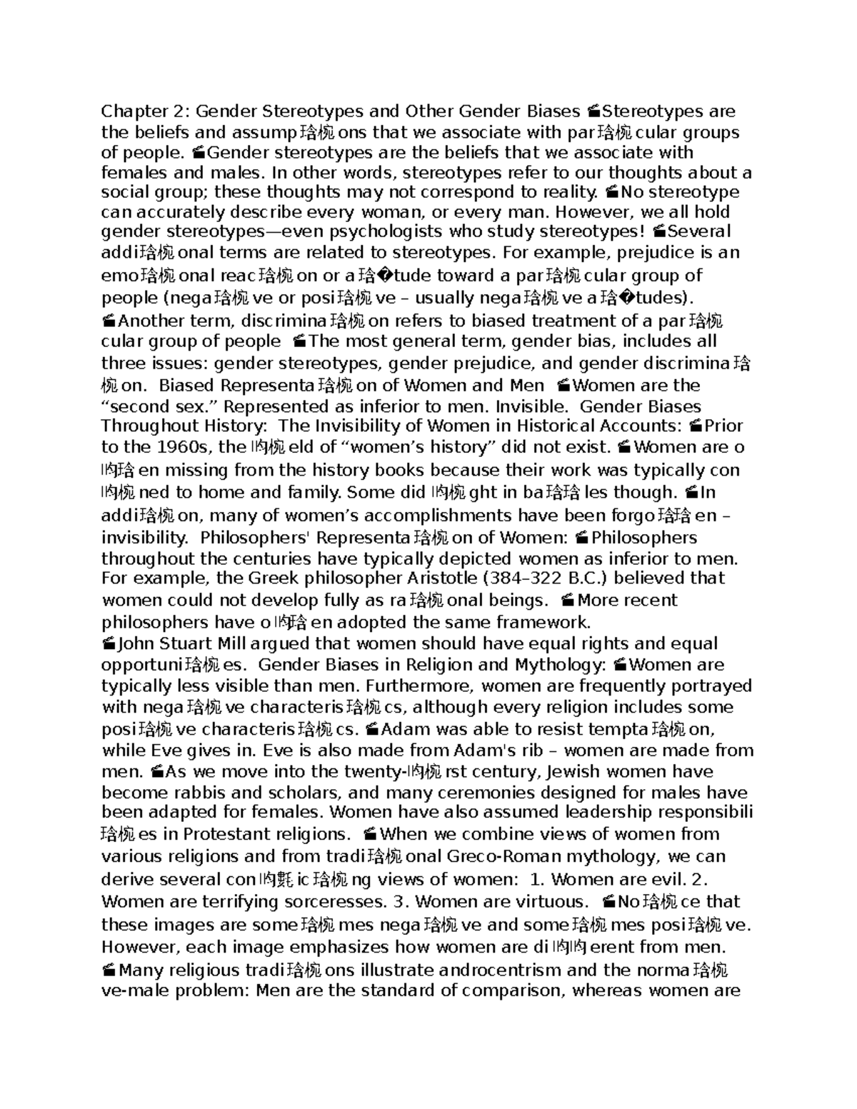 Unit 2 (Ch - Gender Stereotypes and Other Gender Biases - Chapter 2 ...