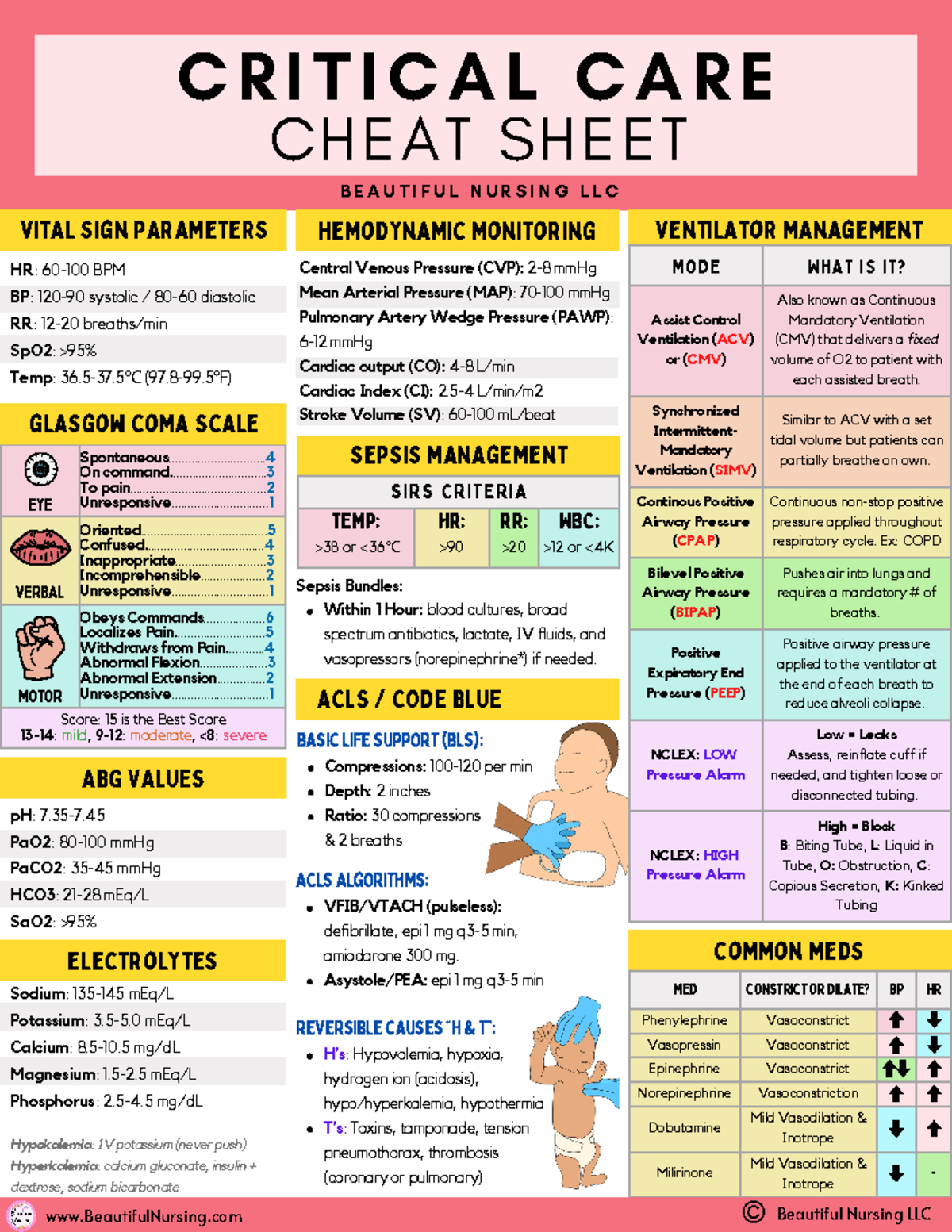 Critical Care Cheat Sheet Copyright BN - EYE Spontaneous ...