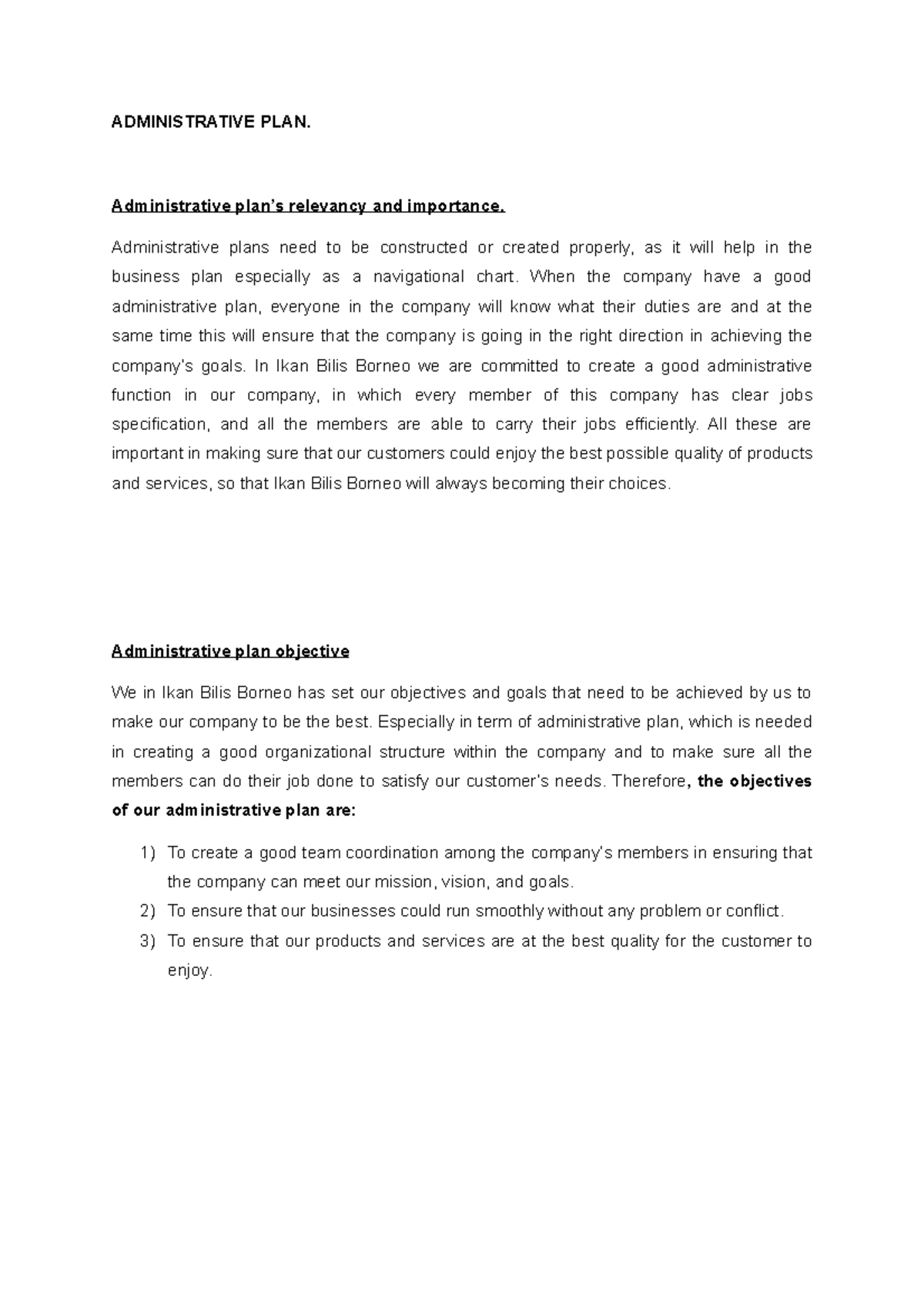 Administrative PLAN 021911 - ADMINISTRATIVE PLAN. Administrative plan’s ...