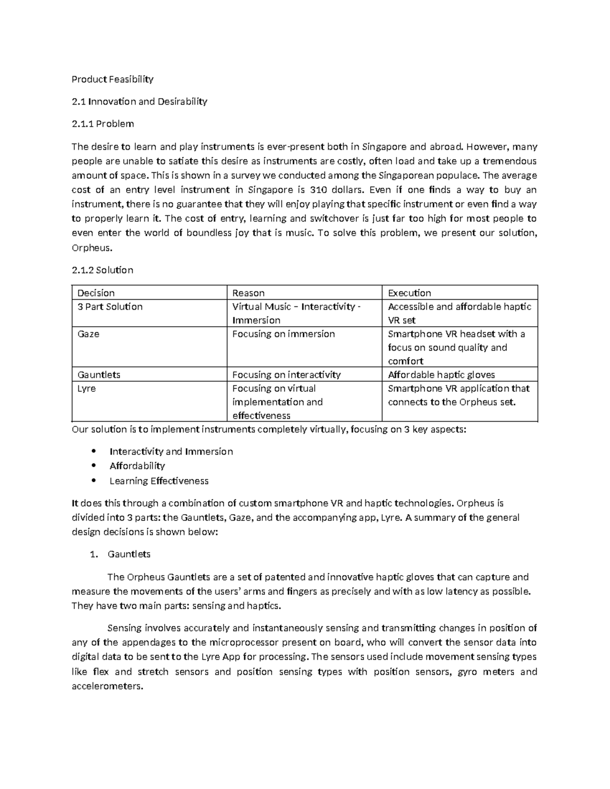 Product feasibility - Summary Navigating world - Product Feasibility 2 ...
