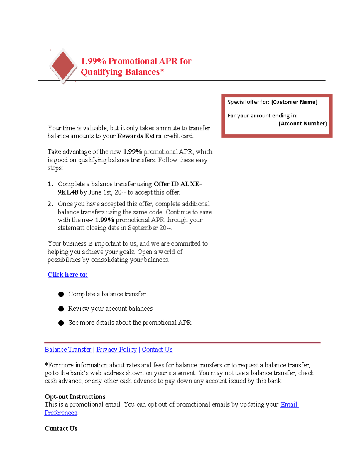 CH09 Bank Email Edited - Assignment from Chapter 9 - 1% Promotional APR ...