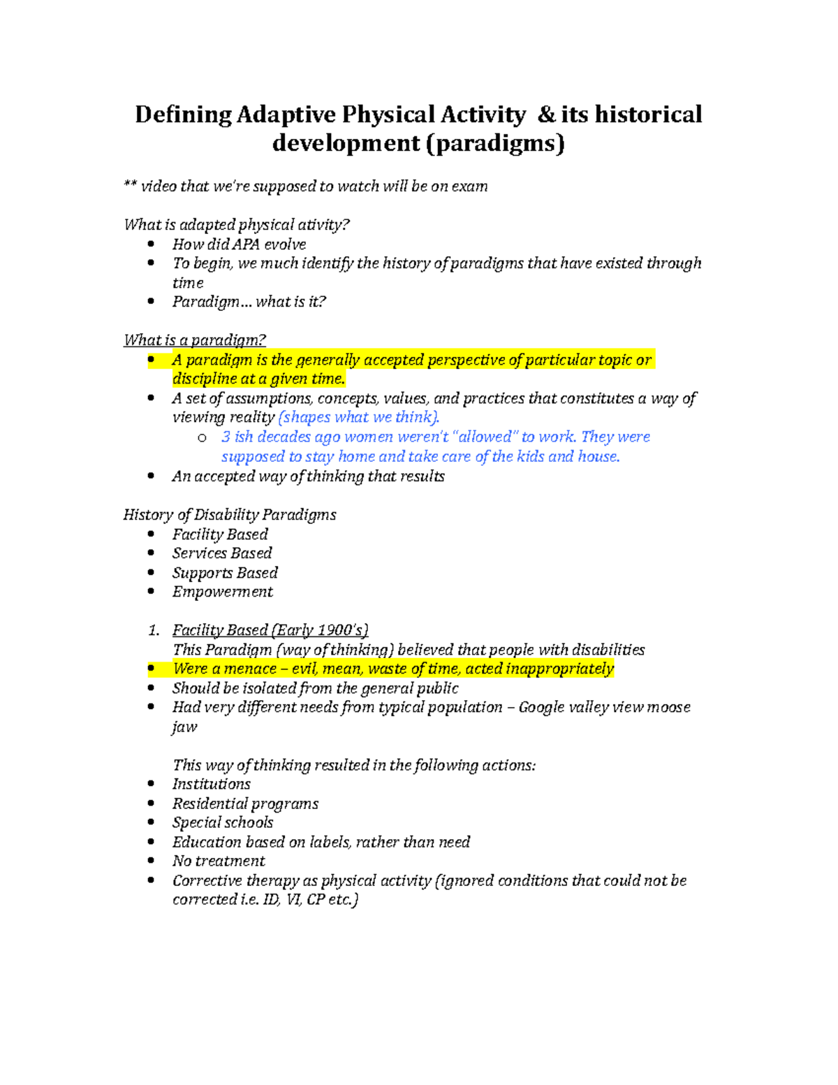 Lecture 3 -Defining Adaptive Physical Activity & its historical ...