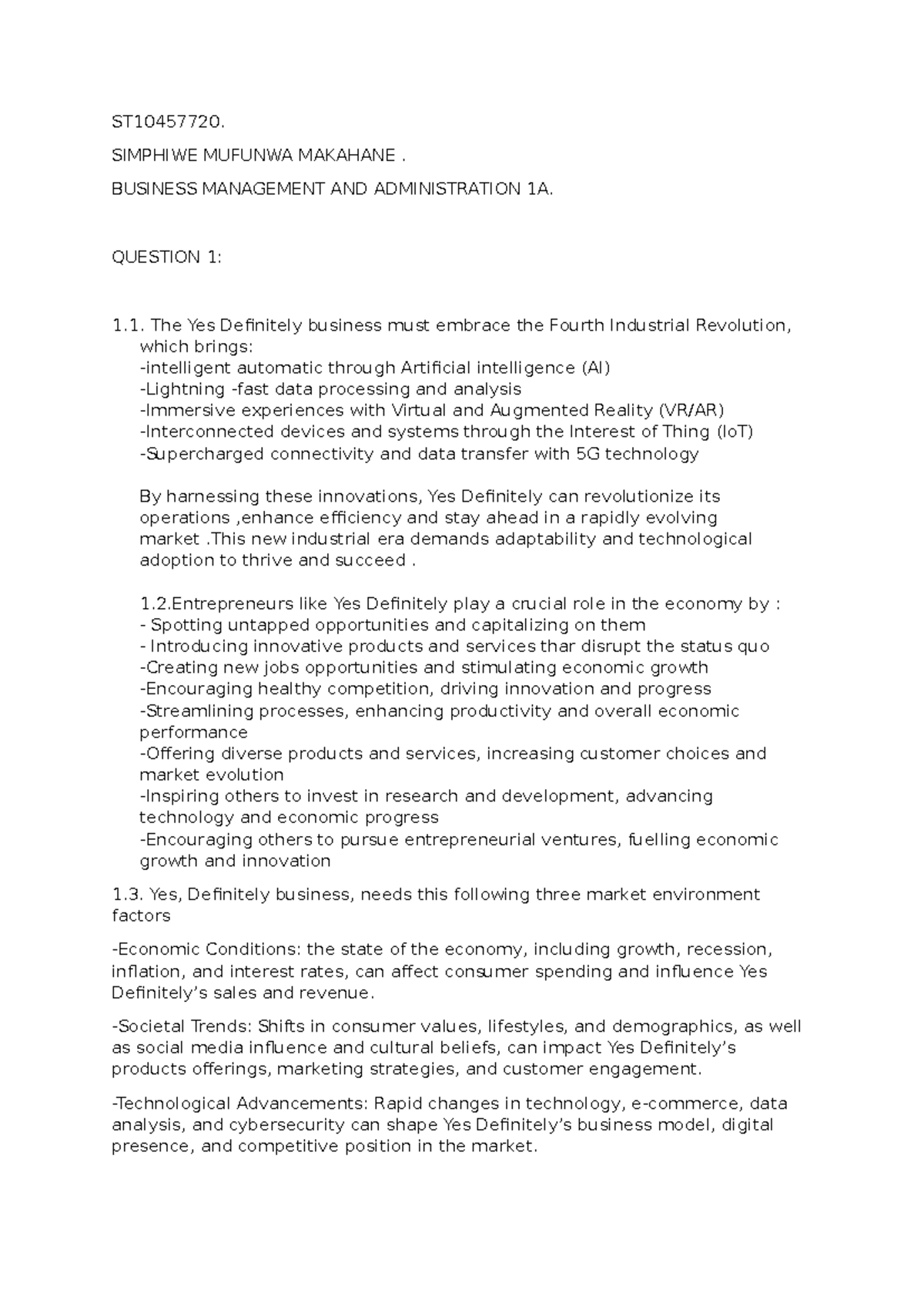 Makahane - accounting case study - ST10457720. SIMPHIWE MUFUNWA ...