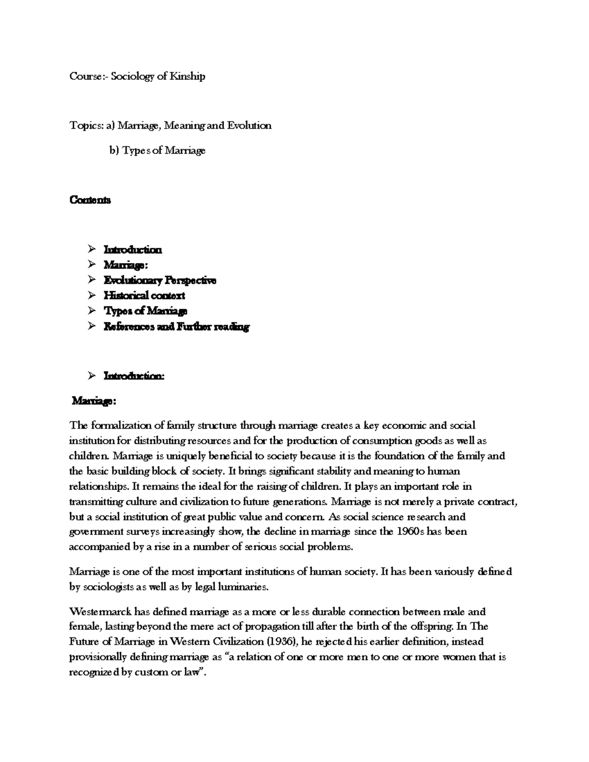 ]Marriage Meaning Evolution and Types - Course:- Sociology of Kinship ...