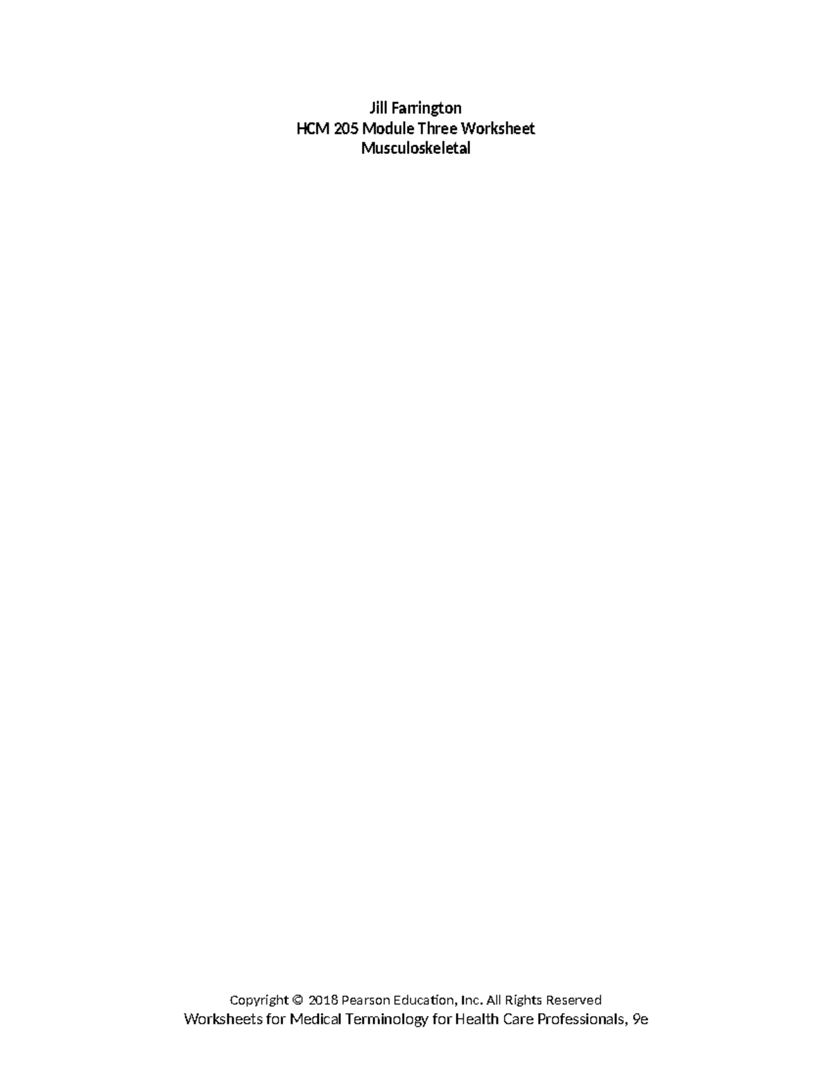 HCM 205 Module Three Worksheet - Jill Farrington HCM 205 Module Three ...