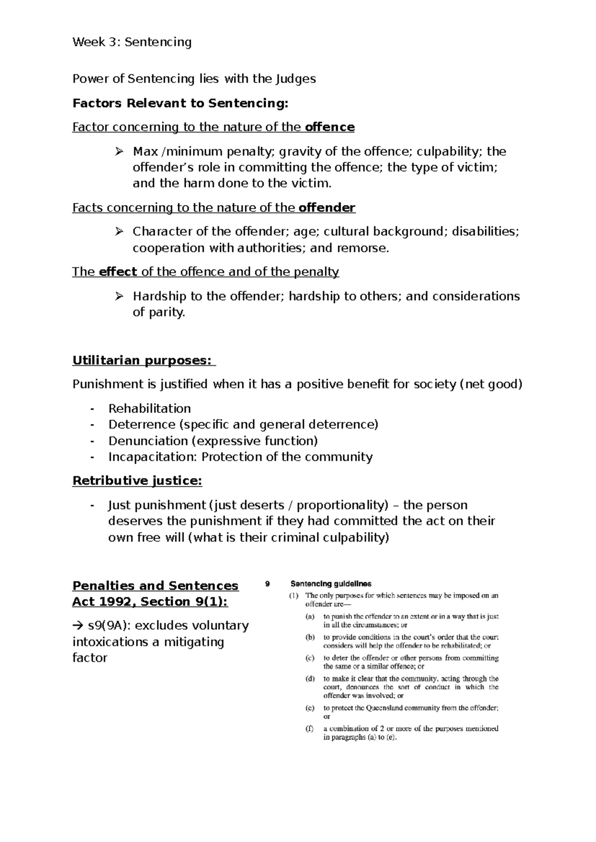 Crime 2 Week 3 - Power of Sentencing lies with the Judges Factors ...