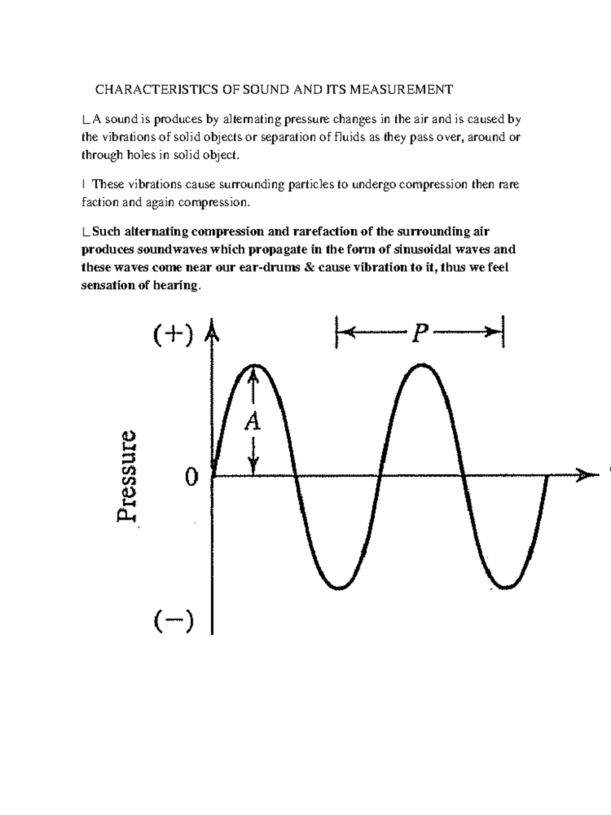 Notes - Noise pollution - CHARACTERISTICS OF SOUND AND ITS MEASUREMENT ...