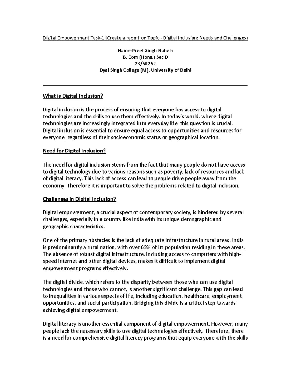Task-1 Preet Singh Ruhela - Digital Empowerment Task-1 (Create a report ...