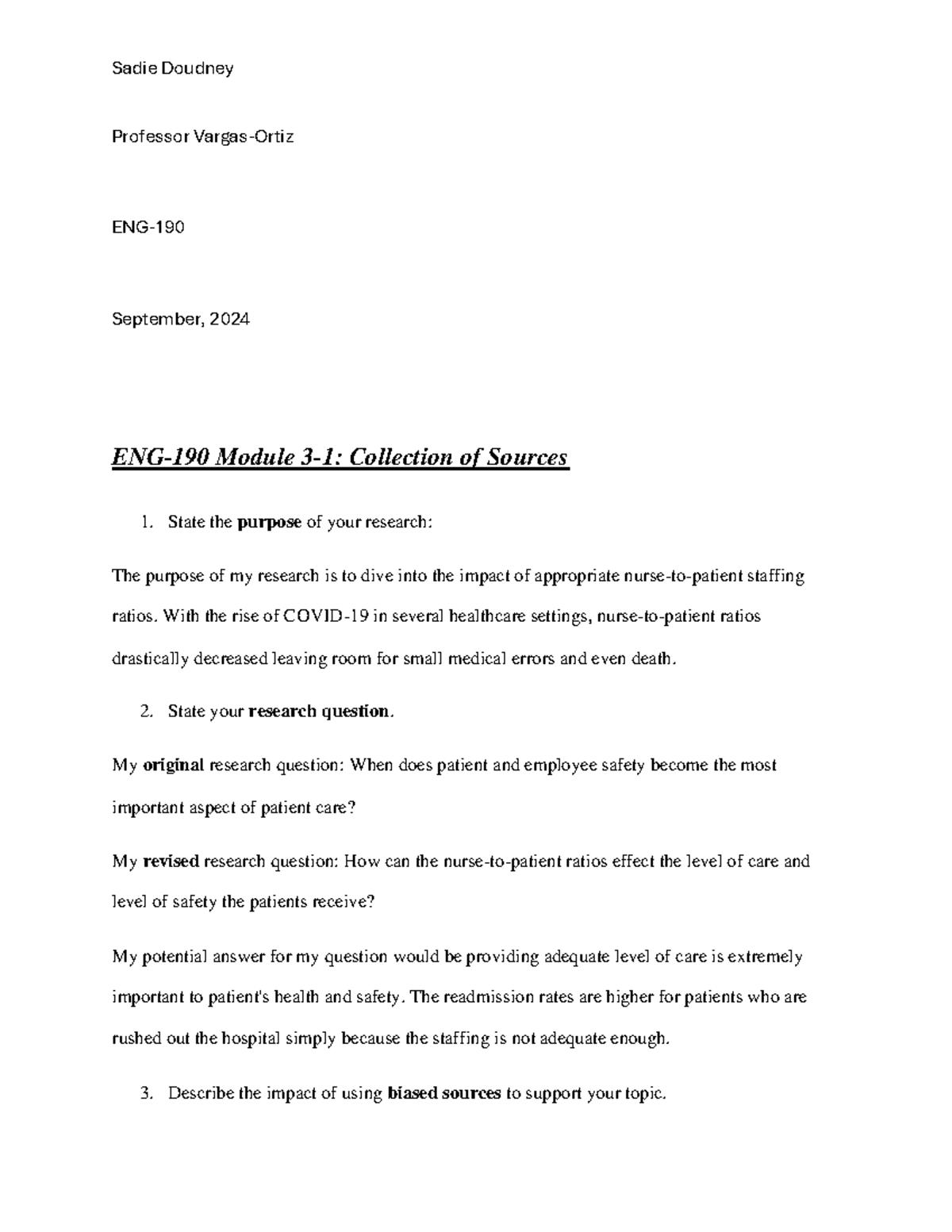 ENG-190 Module 3-1 Collection of Sources Revised - Professor Vargas ...